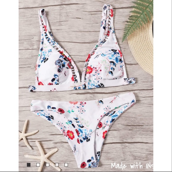 Swim | Summer White Floral Bikini | Poshmark